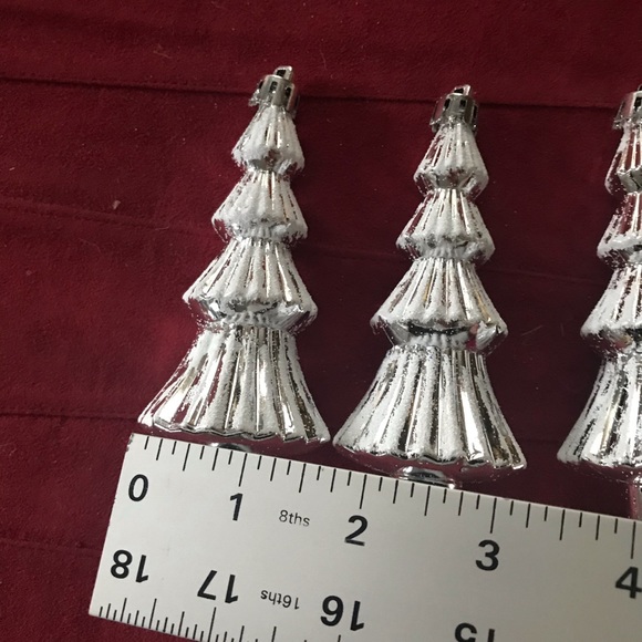 Holiday | Vintage Style Silver Sparkle Tree Ornament Set 4 | Poshmark